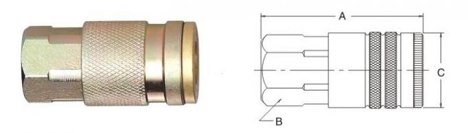 Shut - Off Pneumatic Quick Connect Coupling Steel Single I Series WP 300psi