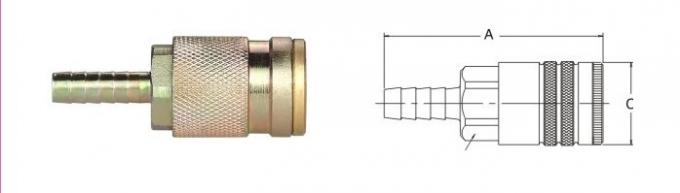 Shut - Off Pneumatic Quick Connect Coupling Steel Single I Series WP 300psi