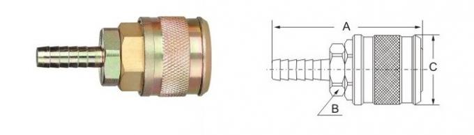Single Shut Off Pneumatic Air Connectors , Durable Steel Pneumatic ...