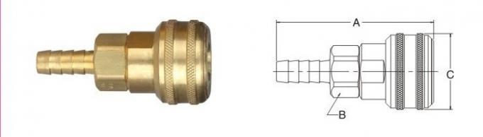 1/4" Brass Pneumatic Quick Connect Coupling I Series For Industrial ...